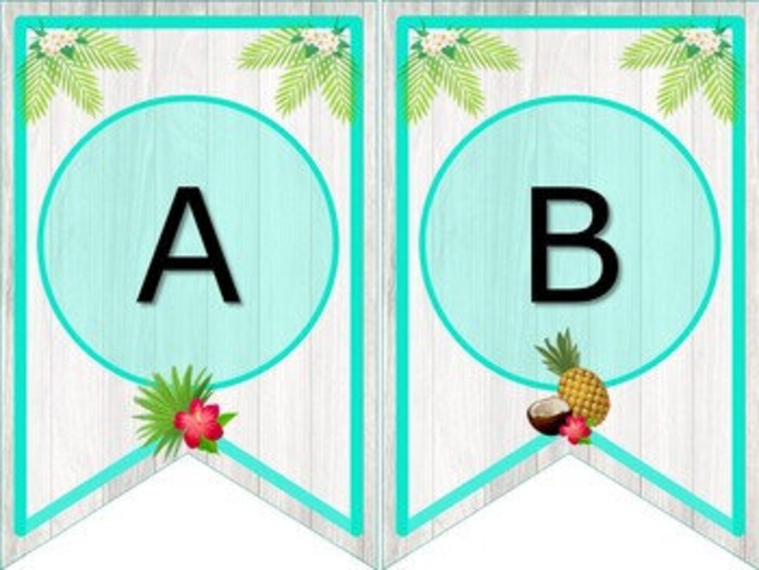 Alphabet Pennants Tropical - Etsy