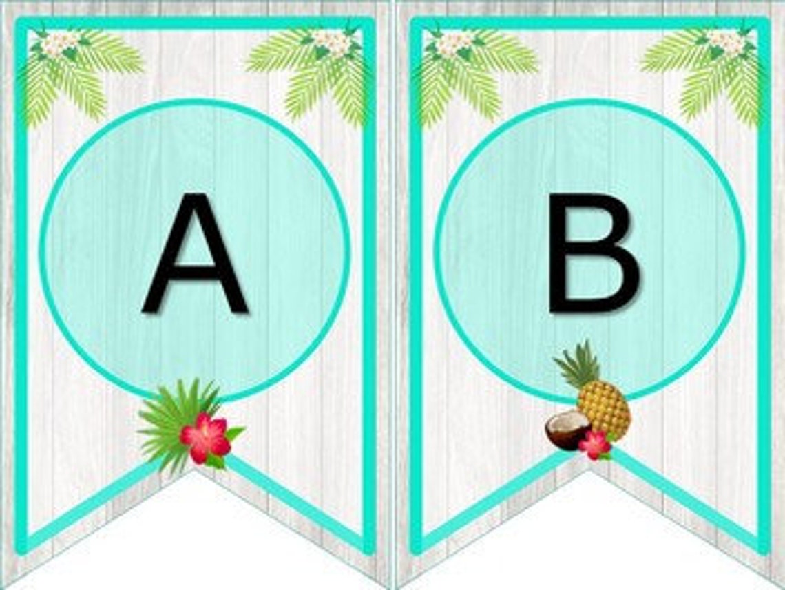Alphabet Pennants Tropical - Etsy