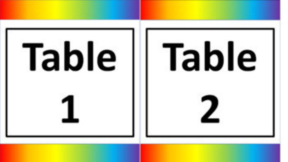 Daily Schedule Cards & Table Numbers Rainbow - Etsy