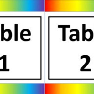 Daily Schedule Cards & Table Numbers Rainbow - Etsy