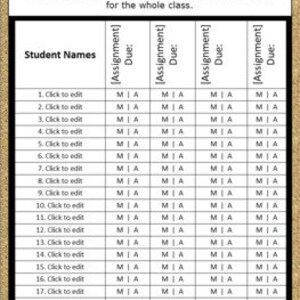 Missing/late Work Tracker With Excuse Slips - Burlap - Etsy