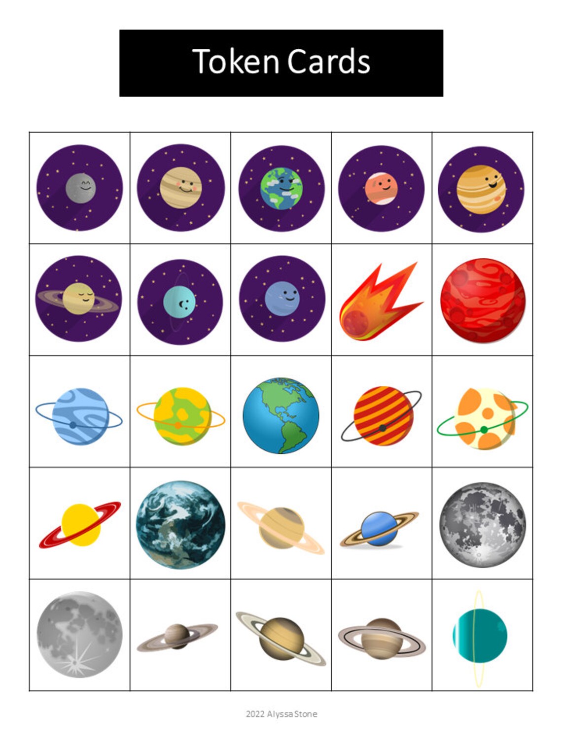 Editable Token Boards Outer Space Special Education - Etsy