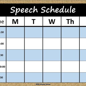 Speech Schedule A-4 POSTER - Burlap - Etsy