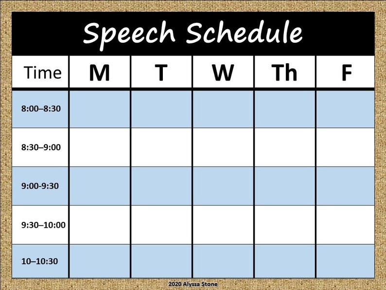Speech Schedule A-4 POSTER - Burlap - Etsy