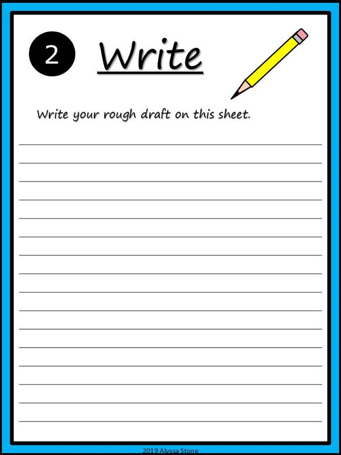 Writing Process Graphic Organizers & Editing Checklists - Aqua - Etsy