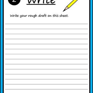 Writing Process Graphic Organizers & Editing Checklists - Aqua - Etsy