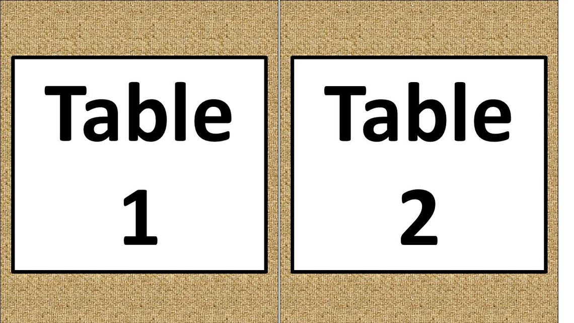 Daily Schedule Cards & Table Numbers - Burlap - Etsy