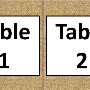 Daily Schedule Cards & Table Numbers - Burlap - Etsy