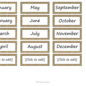 Blank **editable** Monthly Calendar--burlap - Etsy