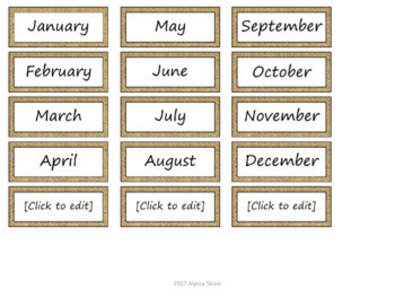 Blank **editable** Monthly Calendar--burlap - Etsy