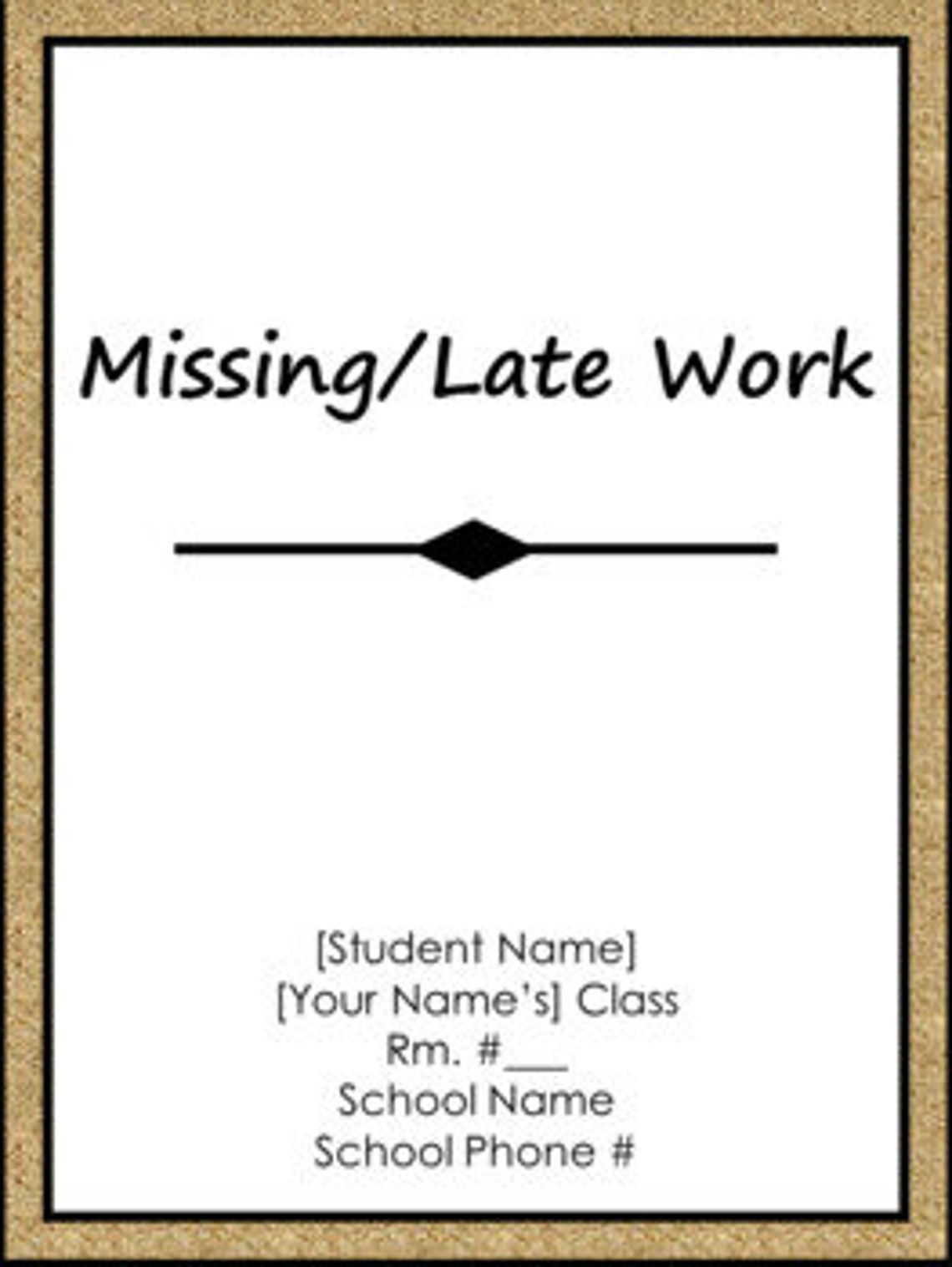 Missing/late Work Tracker With Excuse Slips - Burlap - Etsy