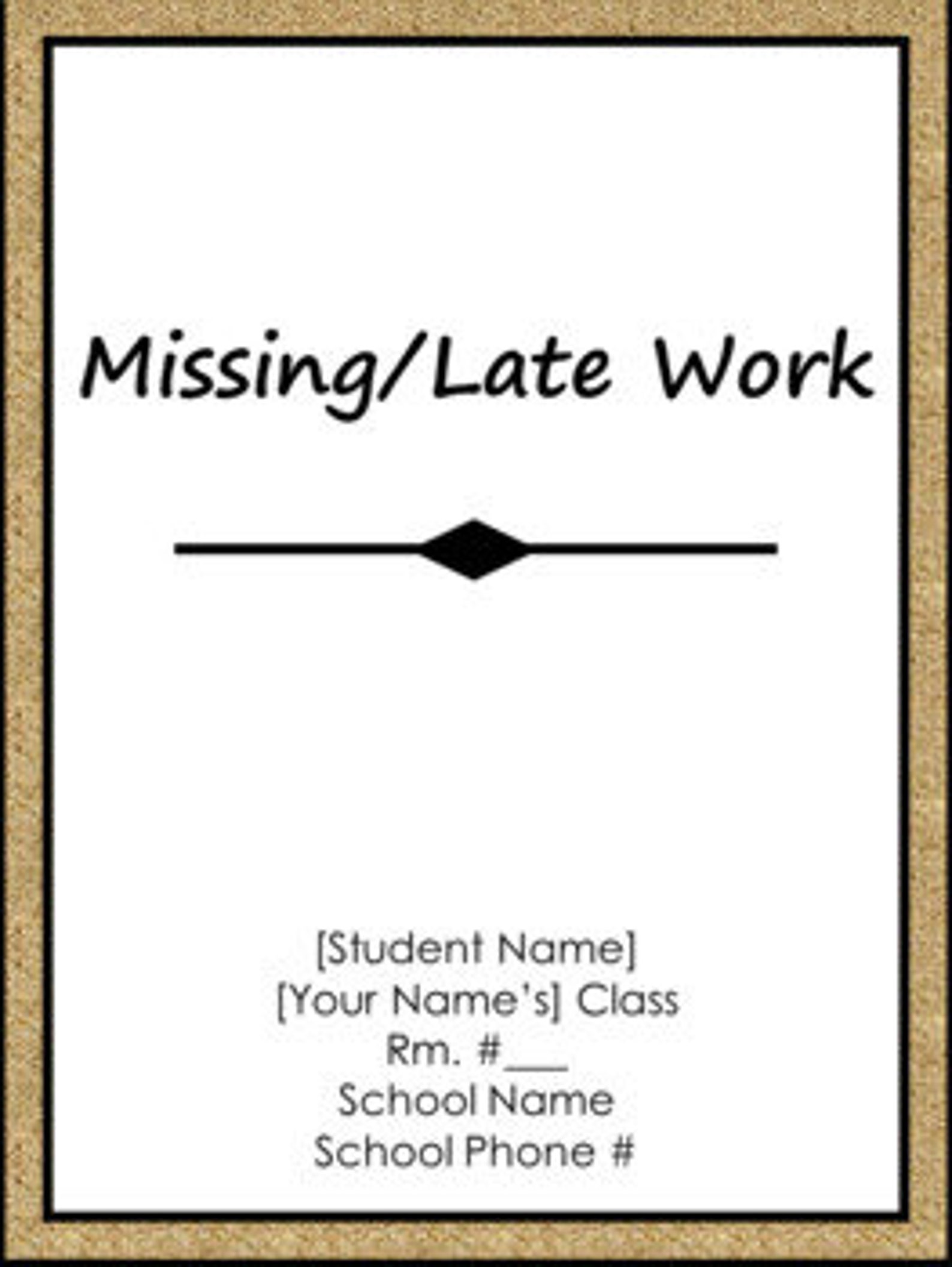 Missing/late Work Tracker With Excuse Slips - Burlap - Etsy