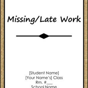 Missing/late Work Tracker With Excuse Slips - Burlap - Etsy