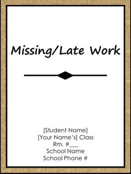 Missing/late Work Tracker With Excuse Slips - Burlap - Etsy