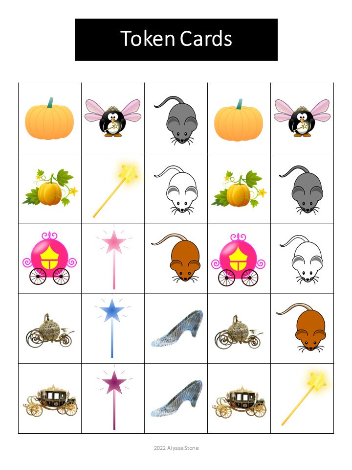 Editable Token Boards - FAIRYTALES - Cinderella | Special Education - Etsy