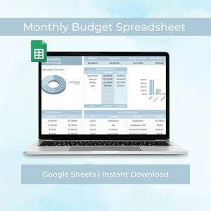 Monthly Budget Spreadsheet Google Sheets, Expense Tracker Spreadsheet, Monthly Budget, Budget ...