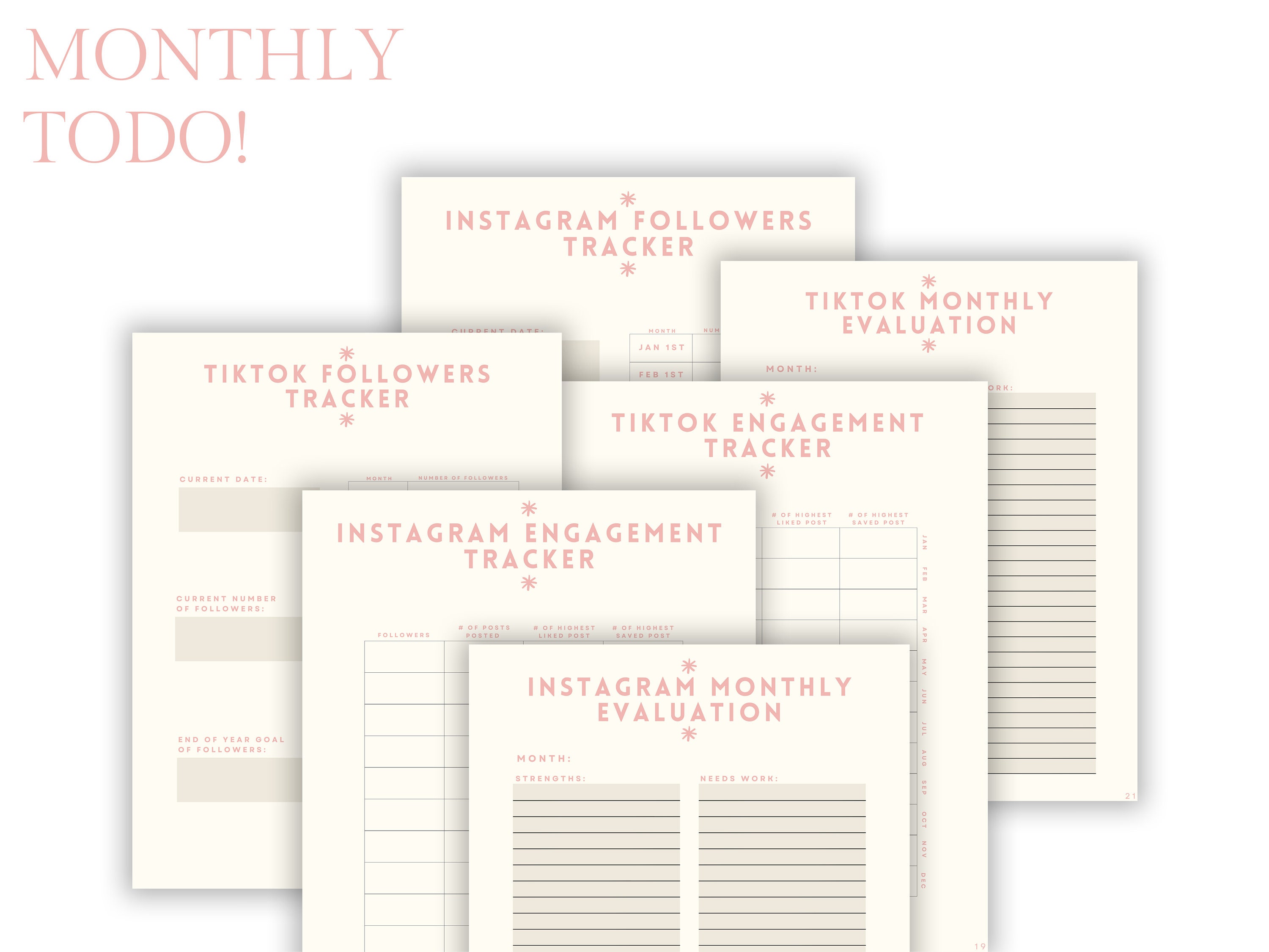 Social Media Content Planner & Editable Template, Instagram, Tiktok ...