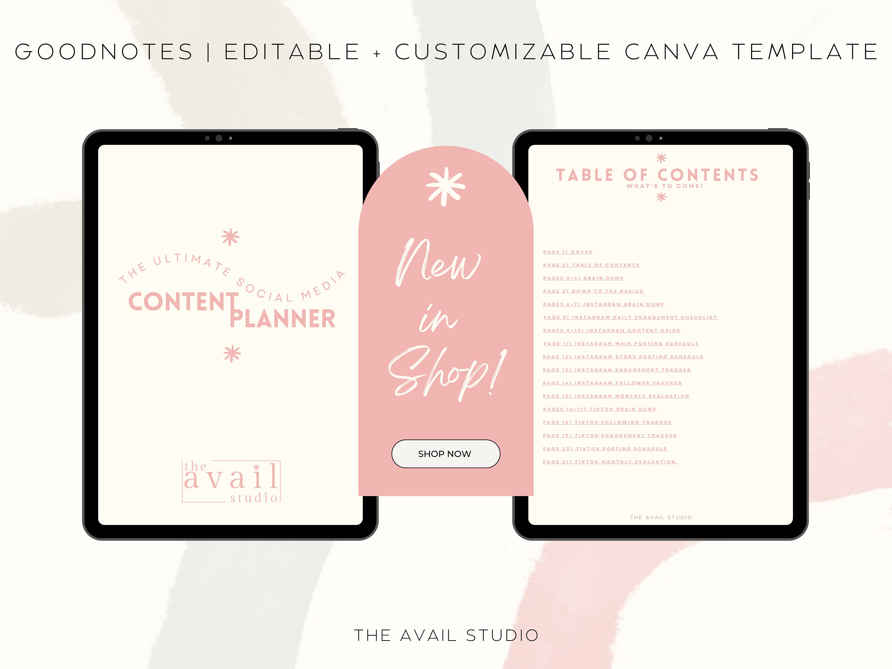 Social Media Content Planner & Editable Template, Instagram, Tiktok ...