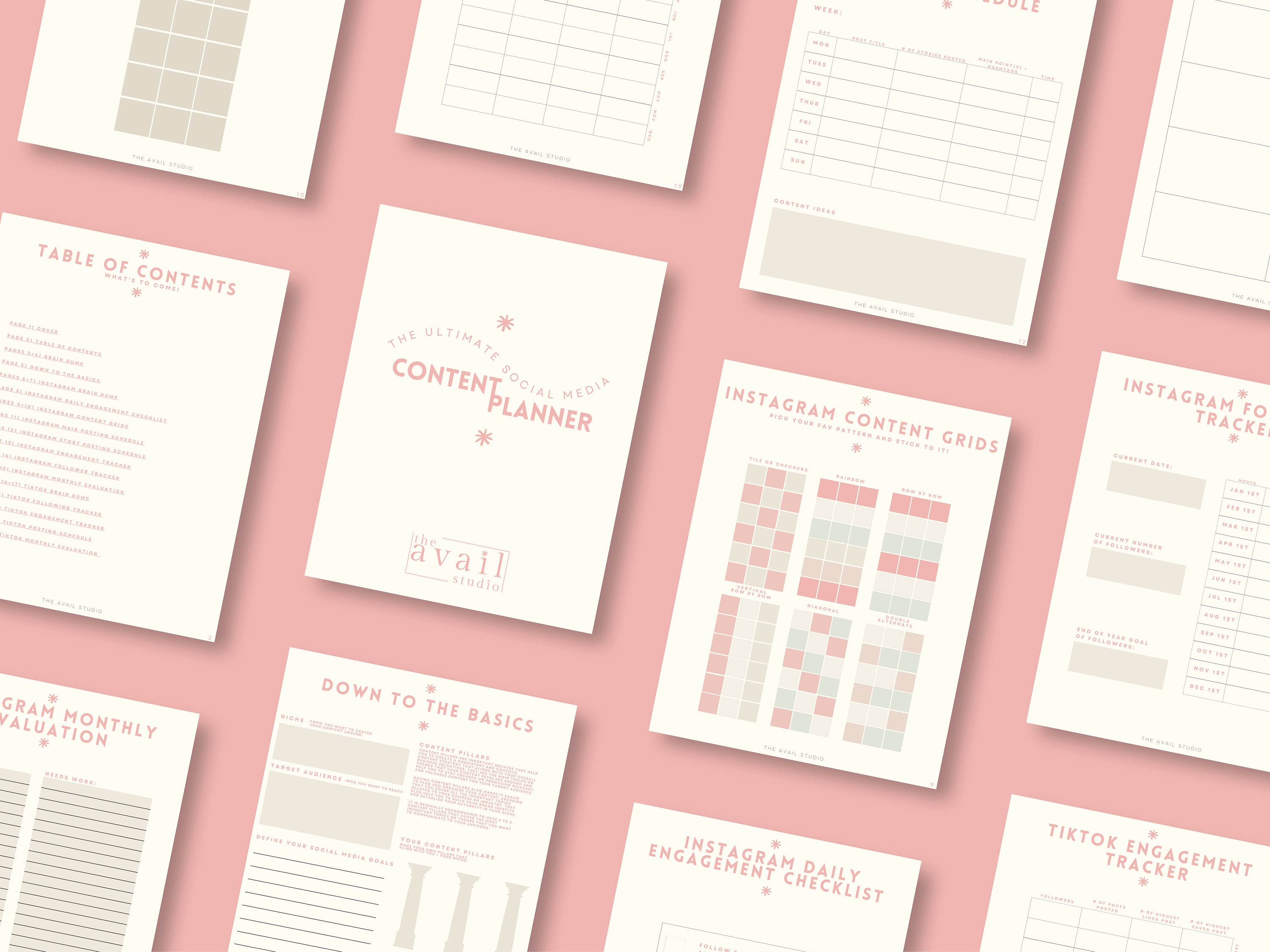 Social Media Content Planner & Editable Template, Instagram, Tiktok ...