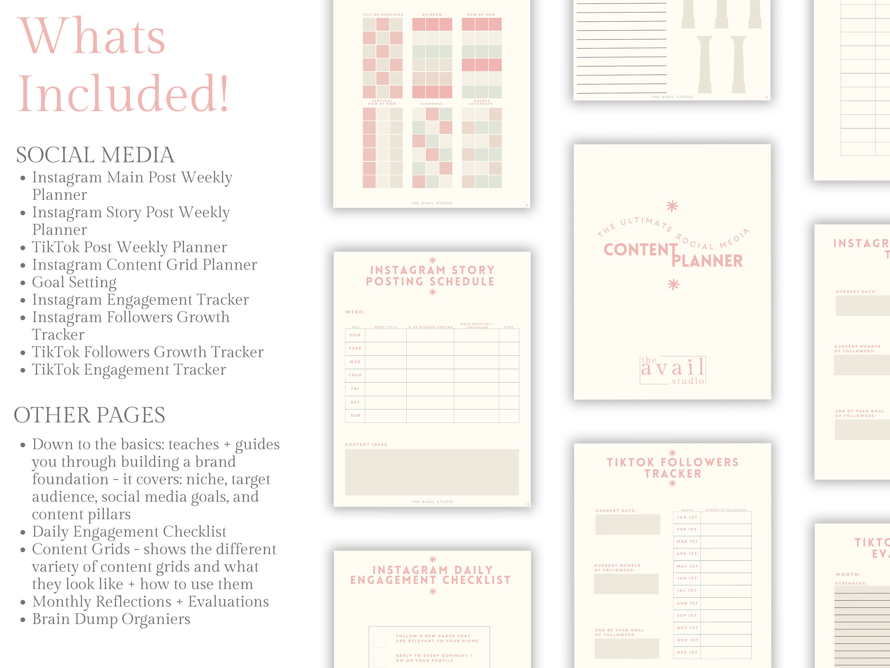 Social Media Content Planner & Editable Template, Instagram, Tiktok ...