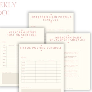 Social Media Content Planner & Editable Template, Instagram, Tiktok ...