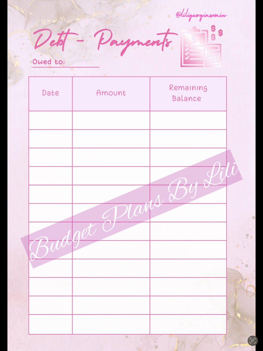Debt Payments Worksheet - Etsy