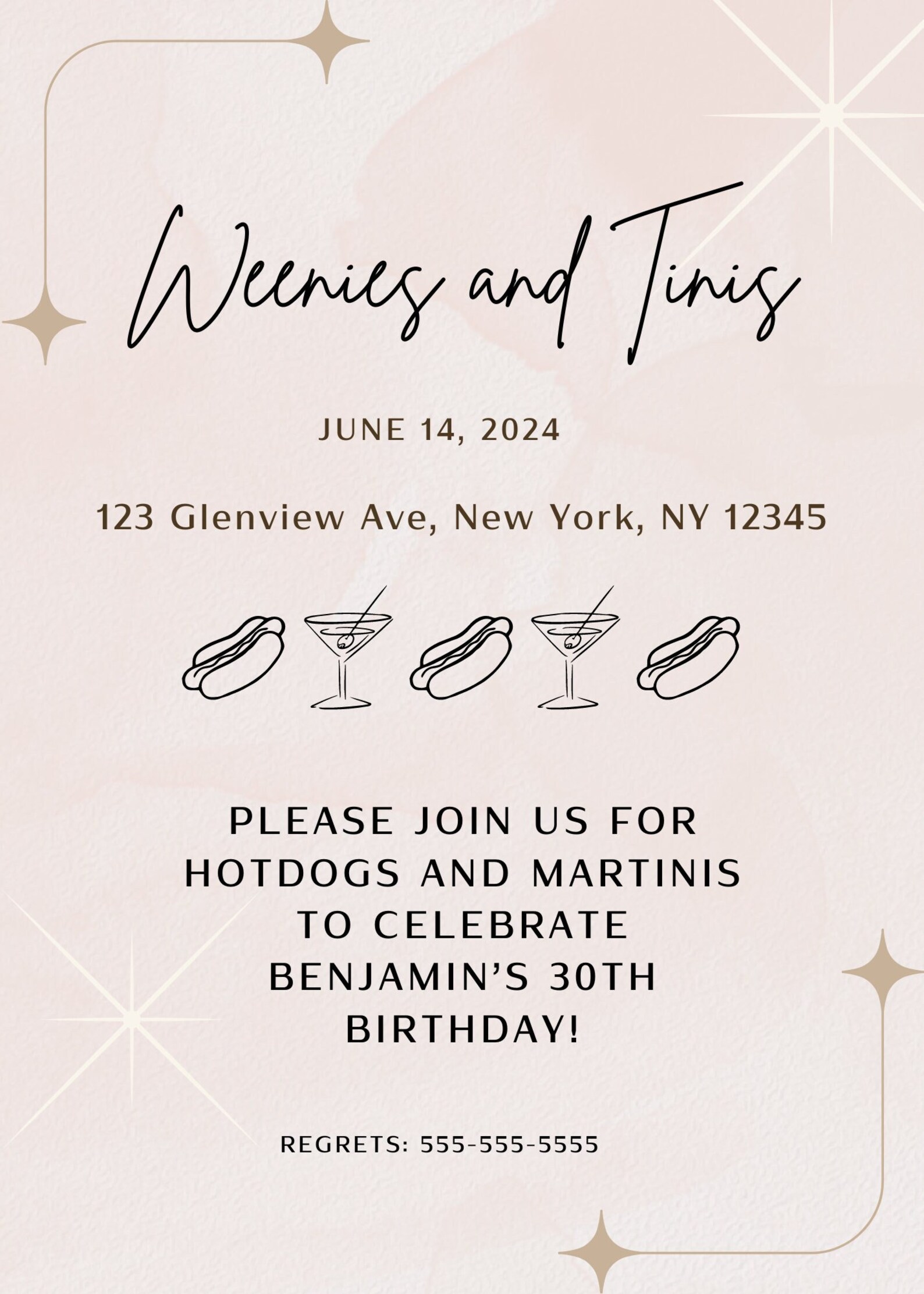 Weenies and Tinis Party Invitation - Etsy