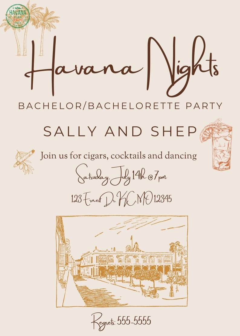 Havana Nights Birthday Party Invitation - Etsy