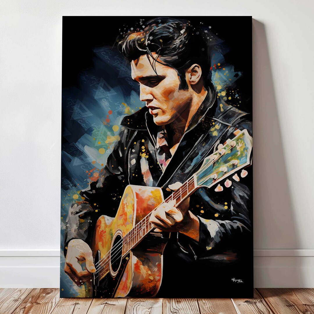 Elvis Presley, Reigniting the Flame Abstract Portrait on Stretched ...