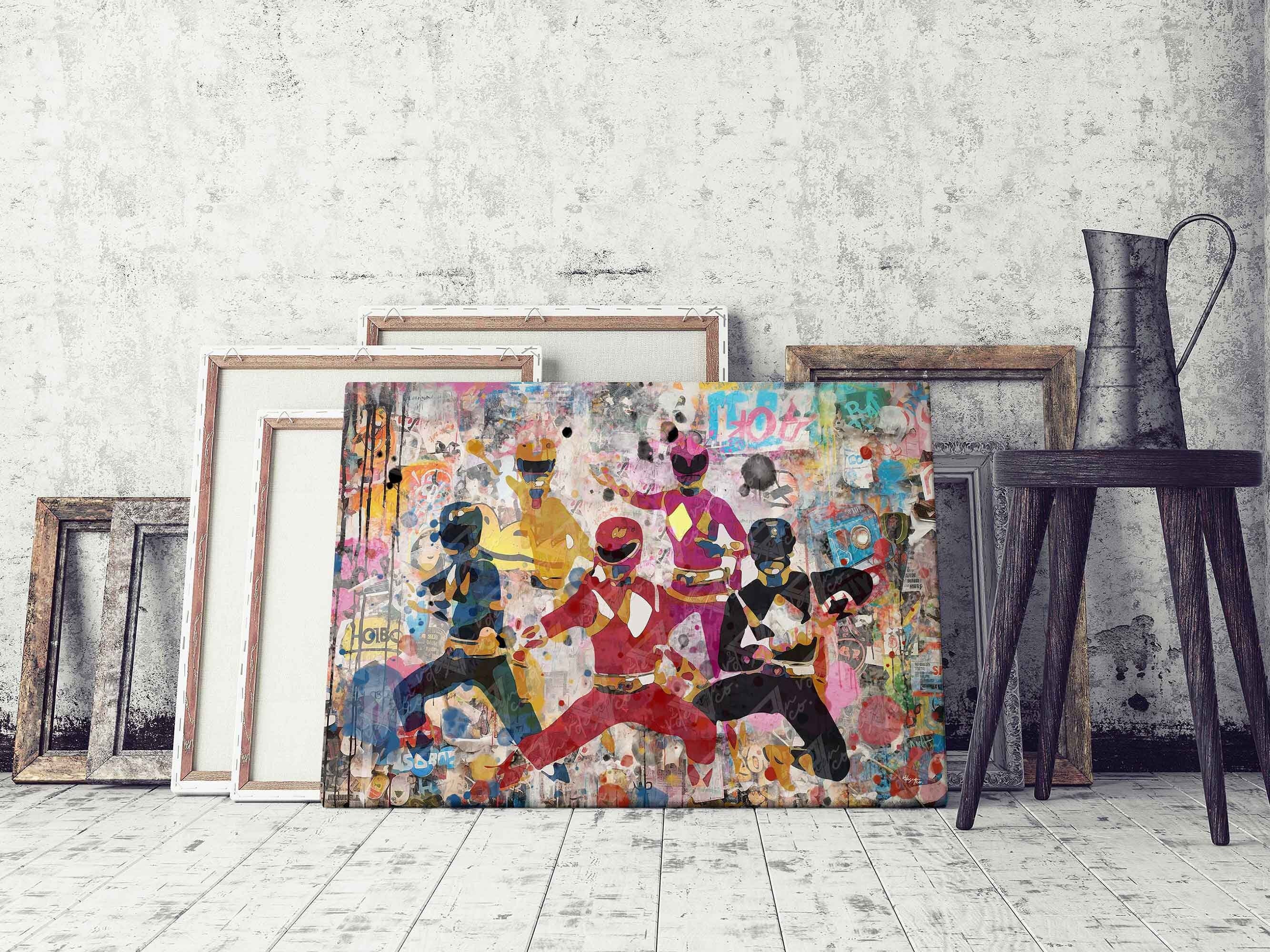 Mighty Morphin Power Rangers Graffiti Canvas Art Power Rangers Print ...