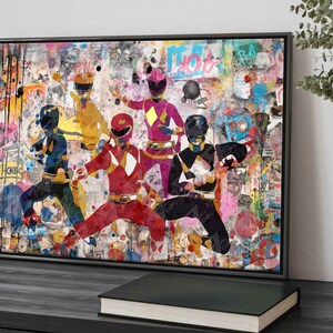 Mighty Morphin Power Rangers Graffiti Canvas Art Power Rangers Print ...