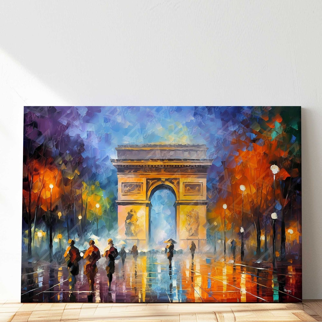 Stunning Arc De Triomphe in Paris- City Landscape Canvas Art, Matte ...