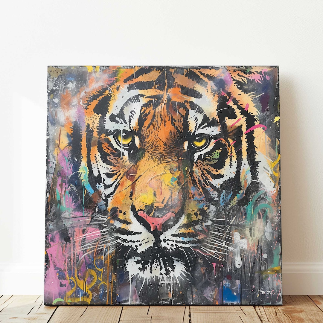 Bengal Tiger Canvas Art Print - Tiger Print Wall Art - Abstract Safari ...