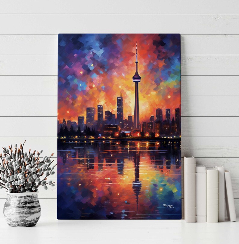 Bring Color to Your Walls With CN Tower's Abstract 2:3 - Etsy
