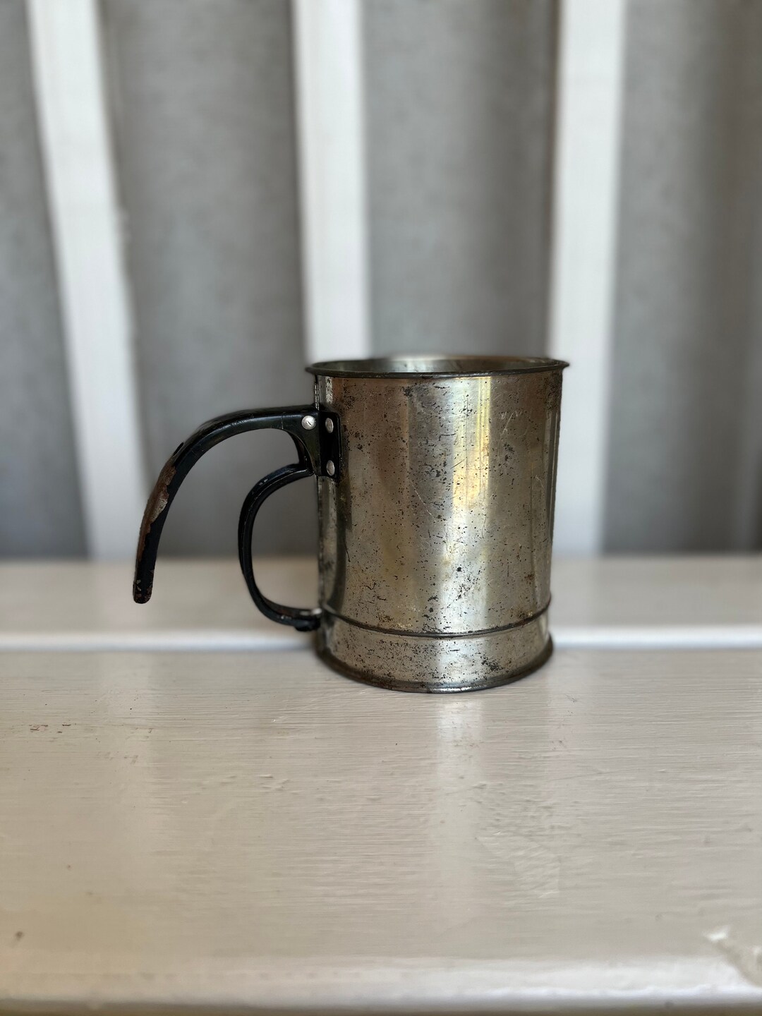 Vintage Hand Crank Flour Sifter, Vintage Kitchen Decor, 1 Cup Metal ...