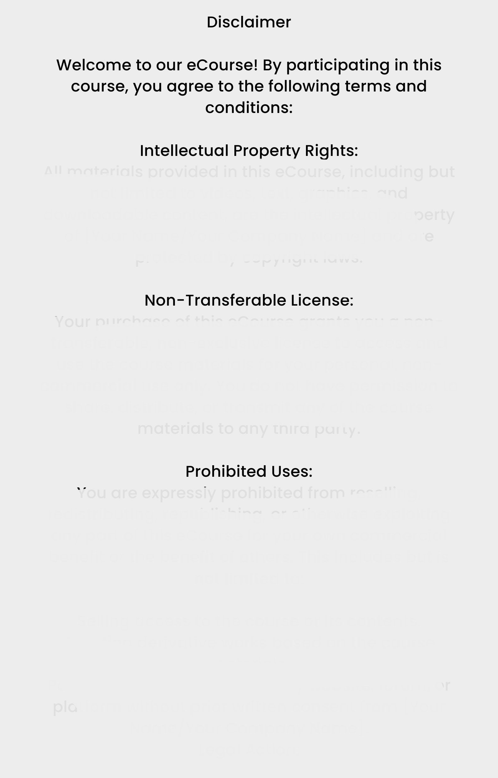 Disclaimer Template for Digital Products, Websites, E-courses - Etsy