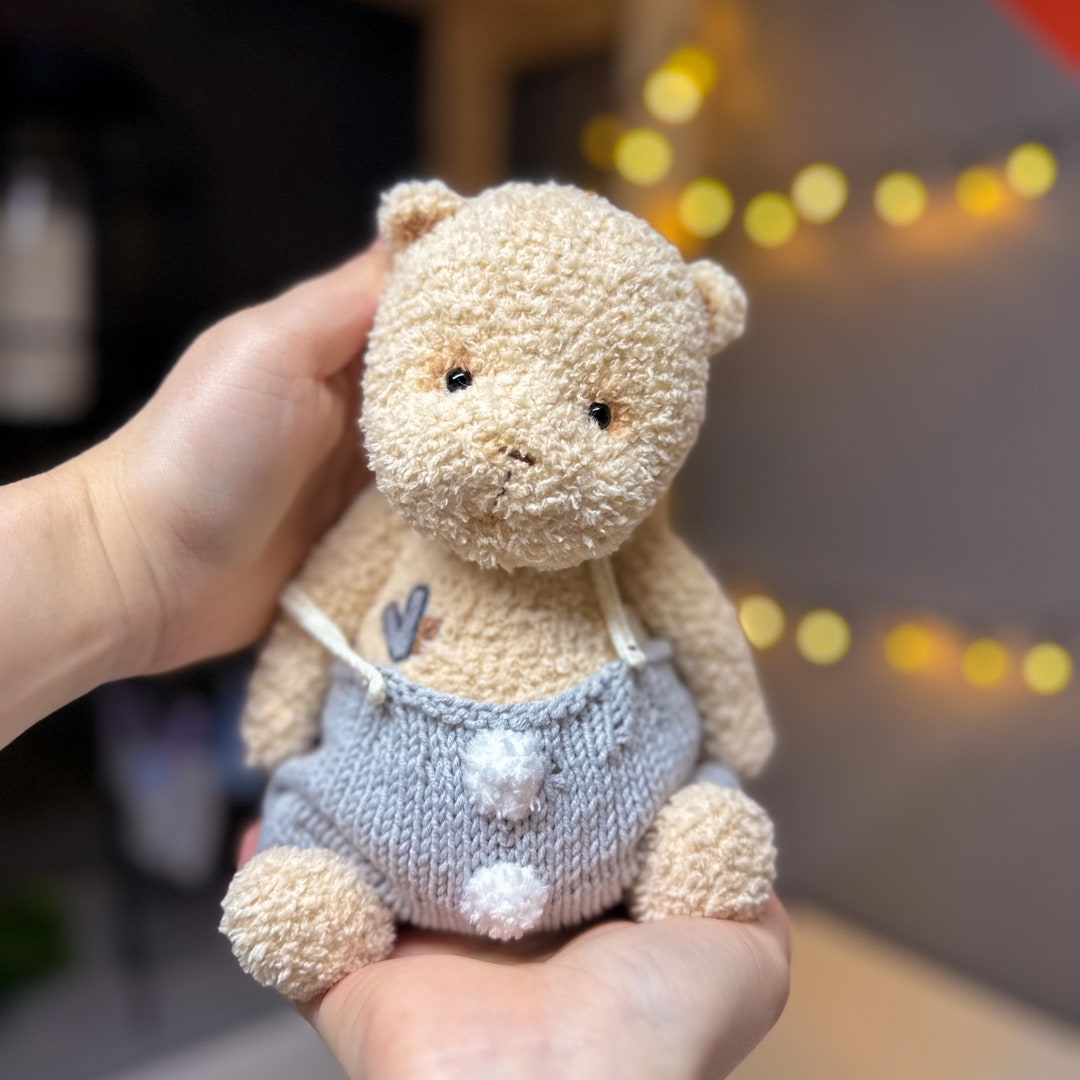 Crochet Bear Plush, Cute Teddy, Handmade Bear Toy, Amigurumi Bear ...