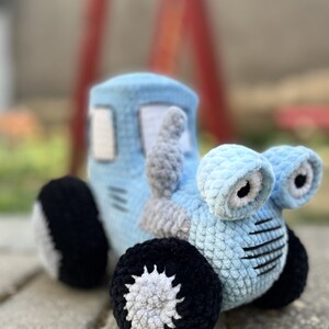 Crocheted John Deere Tractor, Handmade Farm Vehicle Plushie for Boys ...