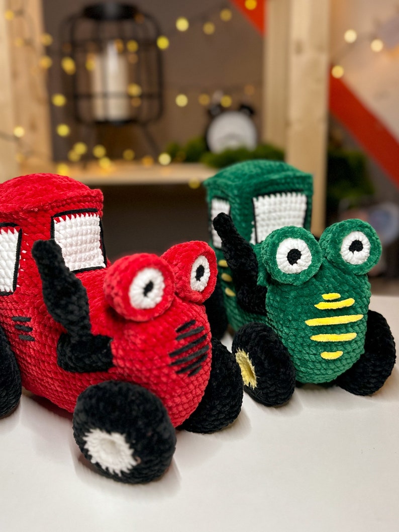 Crocheted John Deere Tractor, Handmade Farm Vehicle Plushie for Boys ...