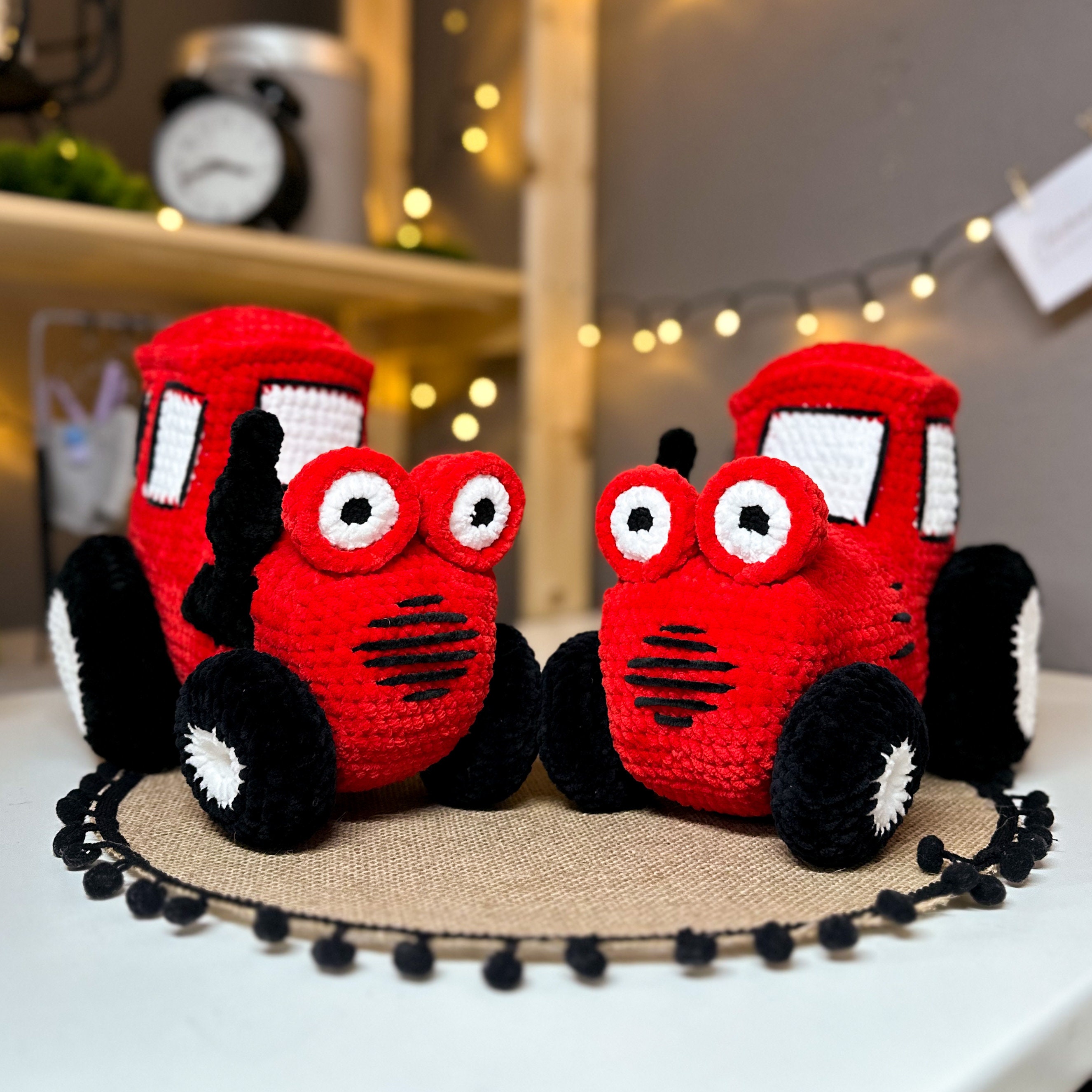 Crocheted John Deere Tractor, Handmade Farm Vehicle Plushie for Boys ...