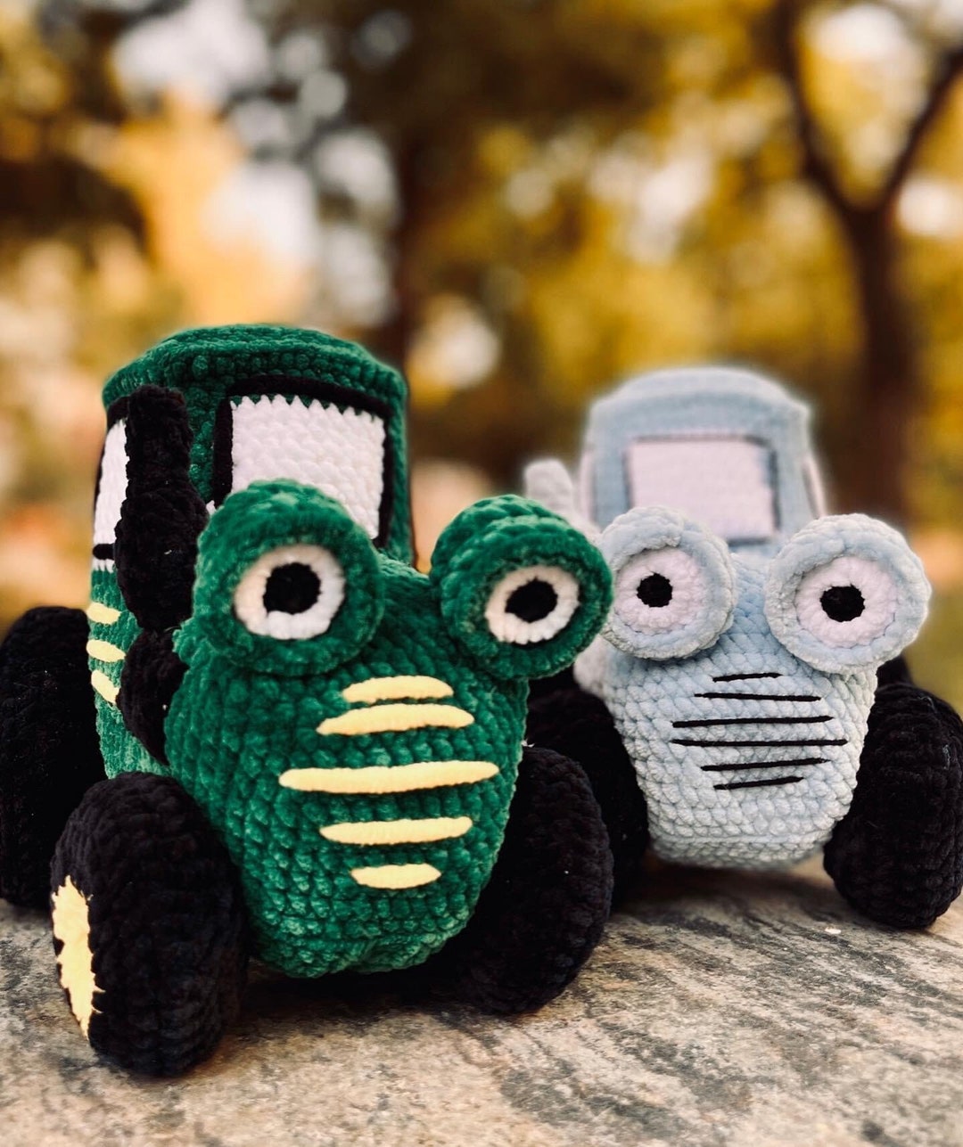 Crocheted John Deere Tractor, Handmade Farm Vehicle Plushie for Boys ...