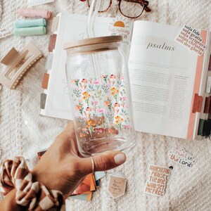 Sipper Glass, It is Well With My Soul, Iced Coffee Glass Cup With Straw ...