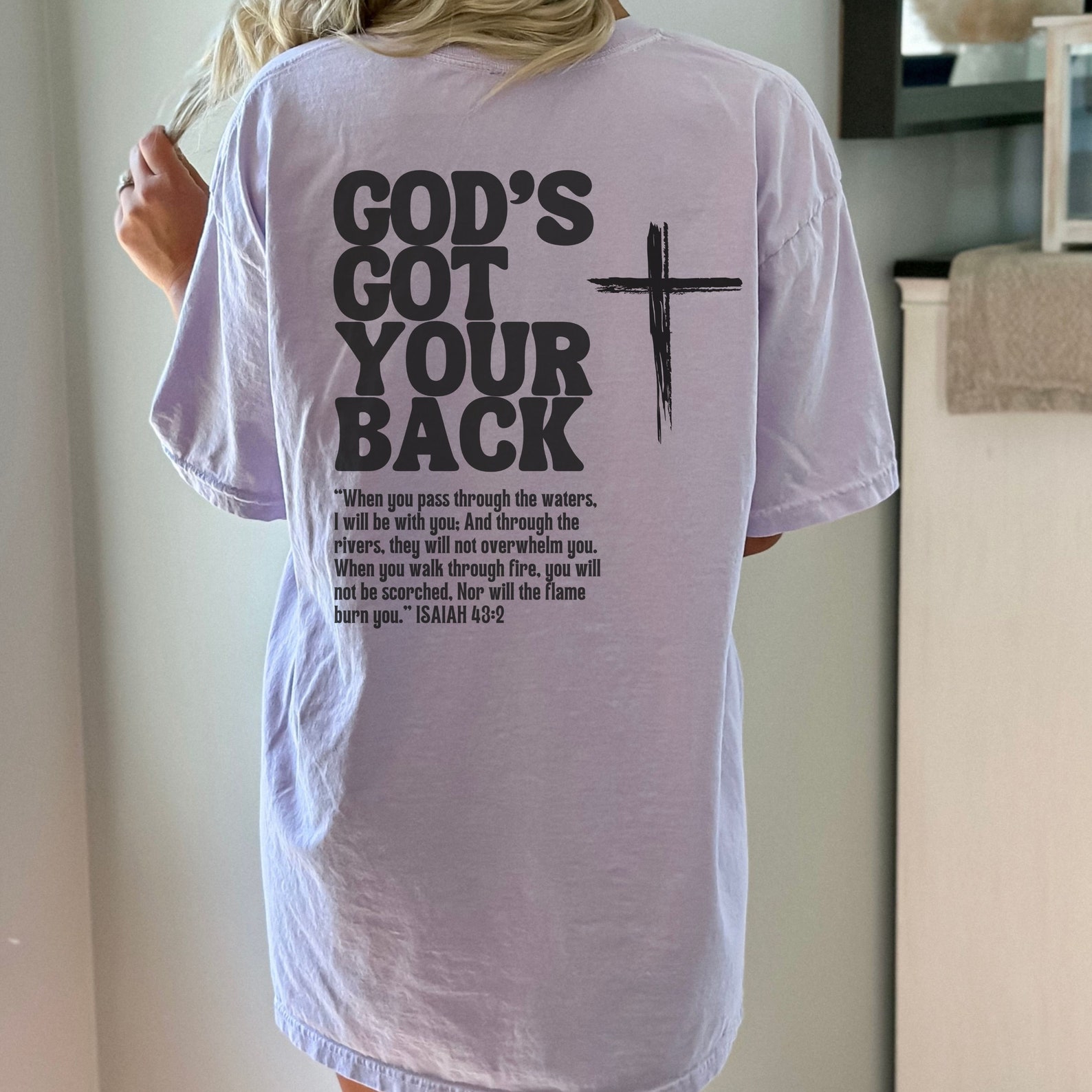 Isaiah Shirt, Comfort Colors God's Got Your Back Shirt, Christian Shirt ...