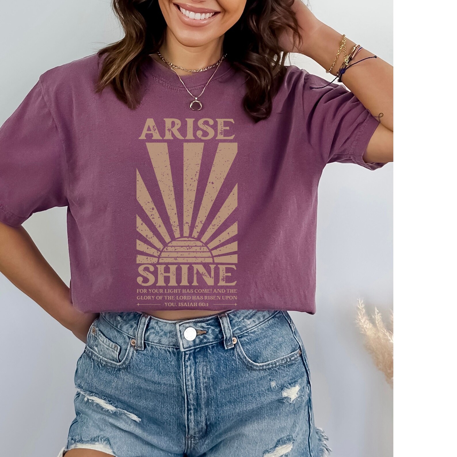 Arise Shine Shirt, Comfort Colors Christian Shirt, Isaiah 60:1, Trendy ...