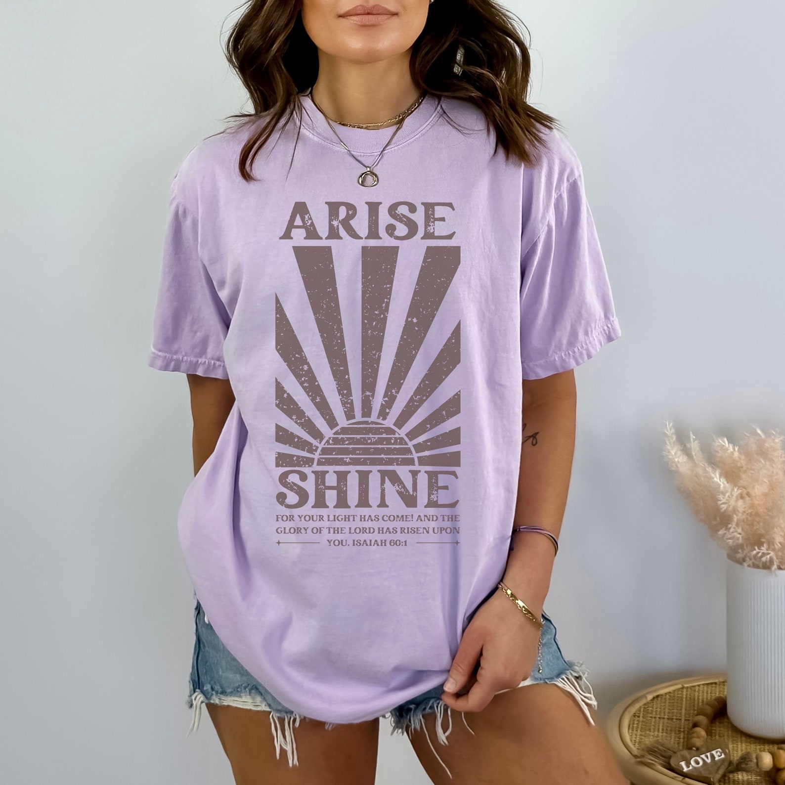 Arise Shine Shirt, Comfort Colors Christian Shirt, Isaiah 60:1, Trendy ...
