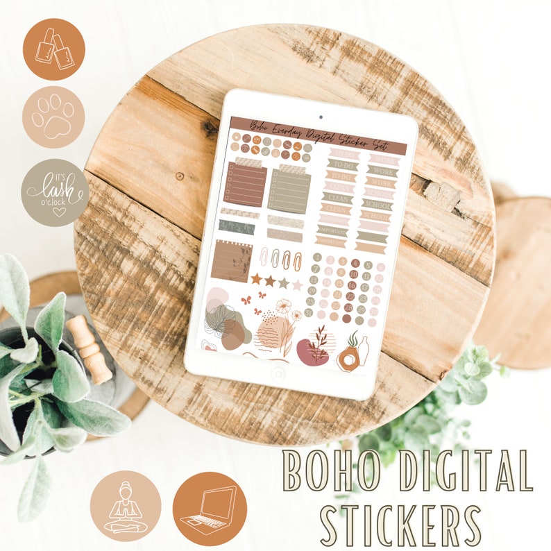 Boho Digital Stickers | Everyday Digital Sticker Set | Goodnotes ...