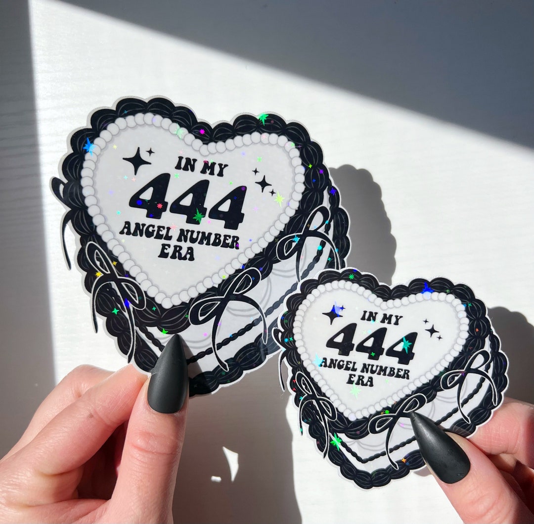 Vintage Cake Angel Number Sticker, Angel Number Sticker, Heart Sticker ...