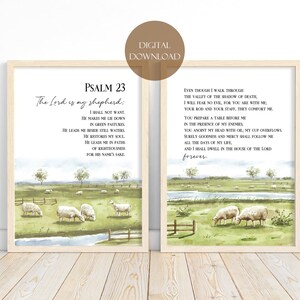Psalm 23 the Lord is My Shepherd Bible Verse Printable Wall Art, Set of ...