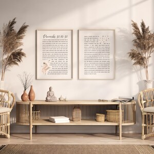Proverbs 31:10-31 Virtuous Woman Bible Verse Printable Wall Art Set of ...
