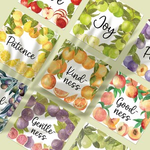 Fruit of the Spirit Bible Verse Cards Printable Set of 10, Galatians 5: ...